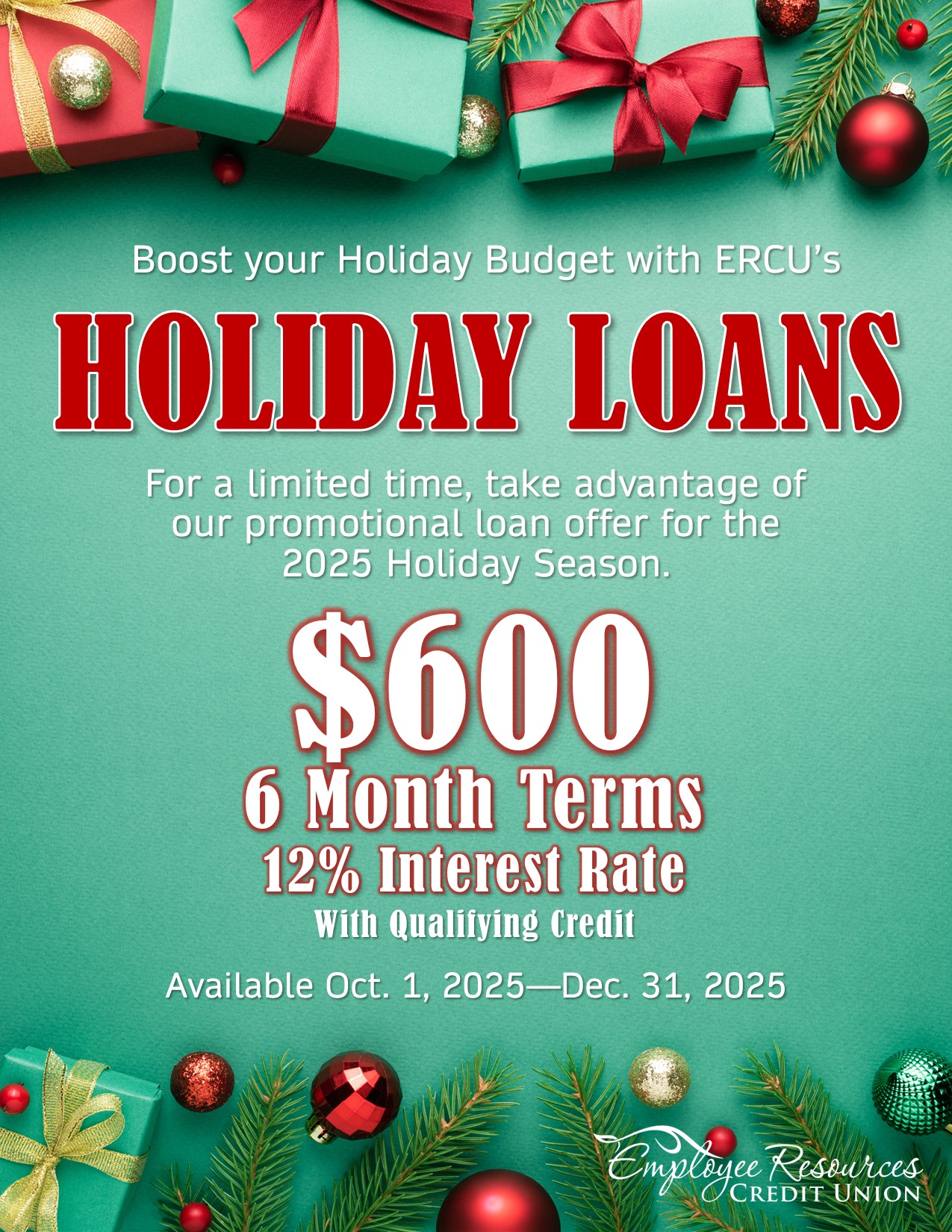 Holiday Loan Promotion : Employee Resources Credit Union